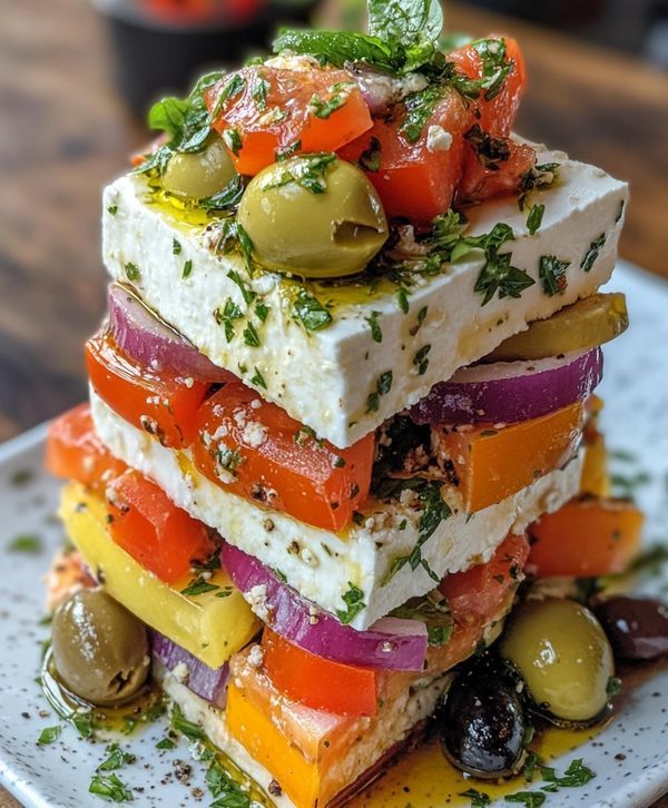 Greek Feta Salad Tower: The Ultimate Guide to a Stunning and Healthy ...
